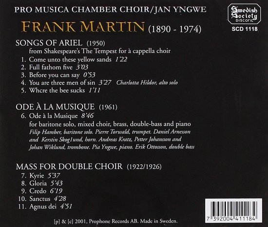 Pro Musica Chamber Choir - Mass For Double Choir (CD), Pro Musica ...
