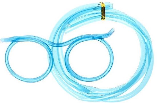 Drinkbril Blauw - drink rietje bril | bol.com