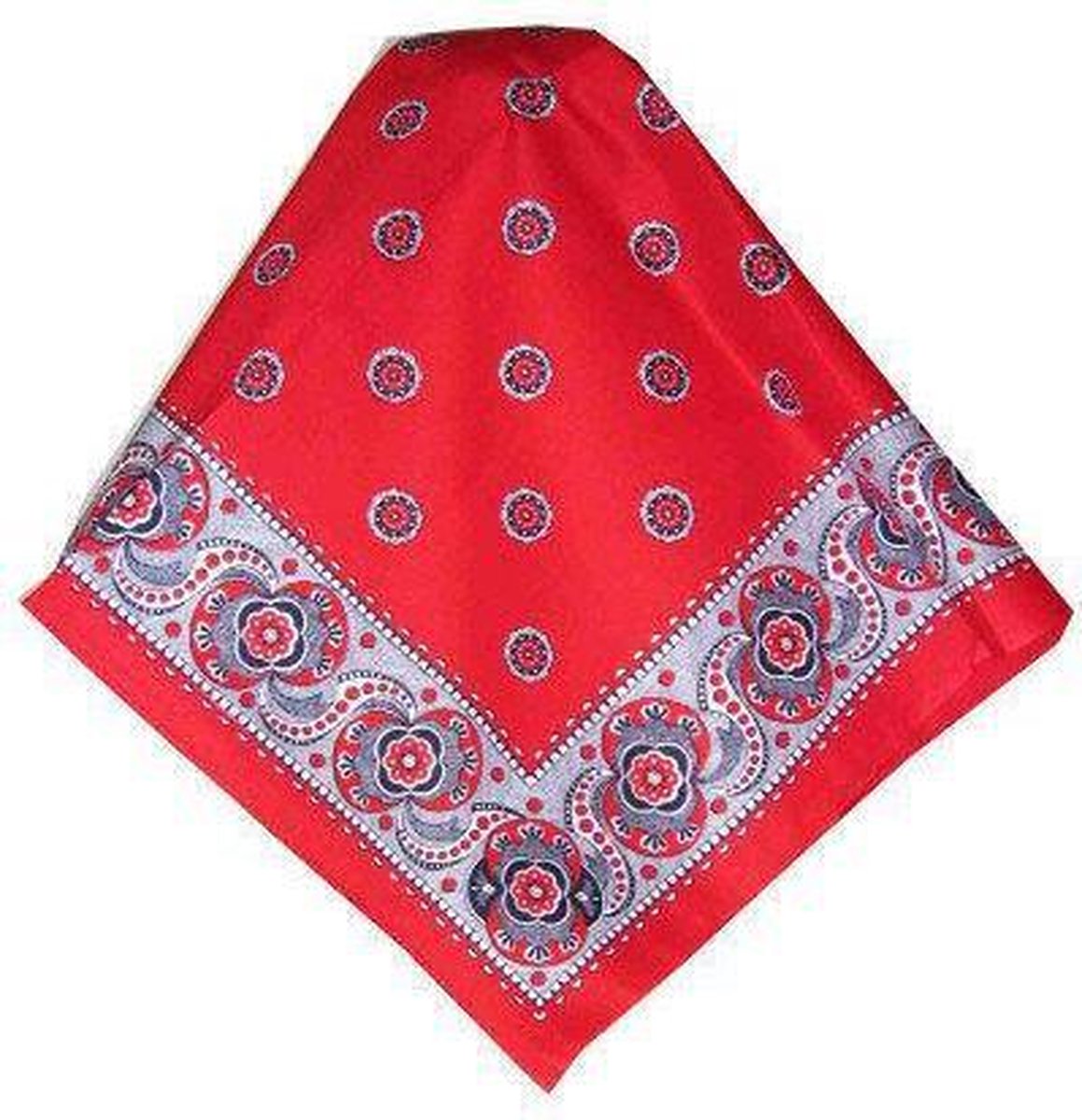 Zakdoek - Rood - Met wit motief - 53x53cm | bol