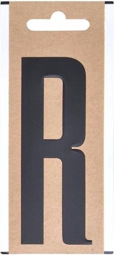 Letter sticker R zwart 10 cm | bol