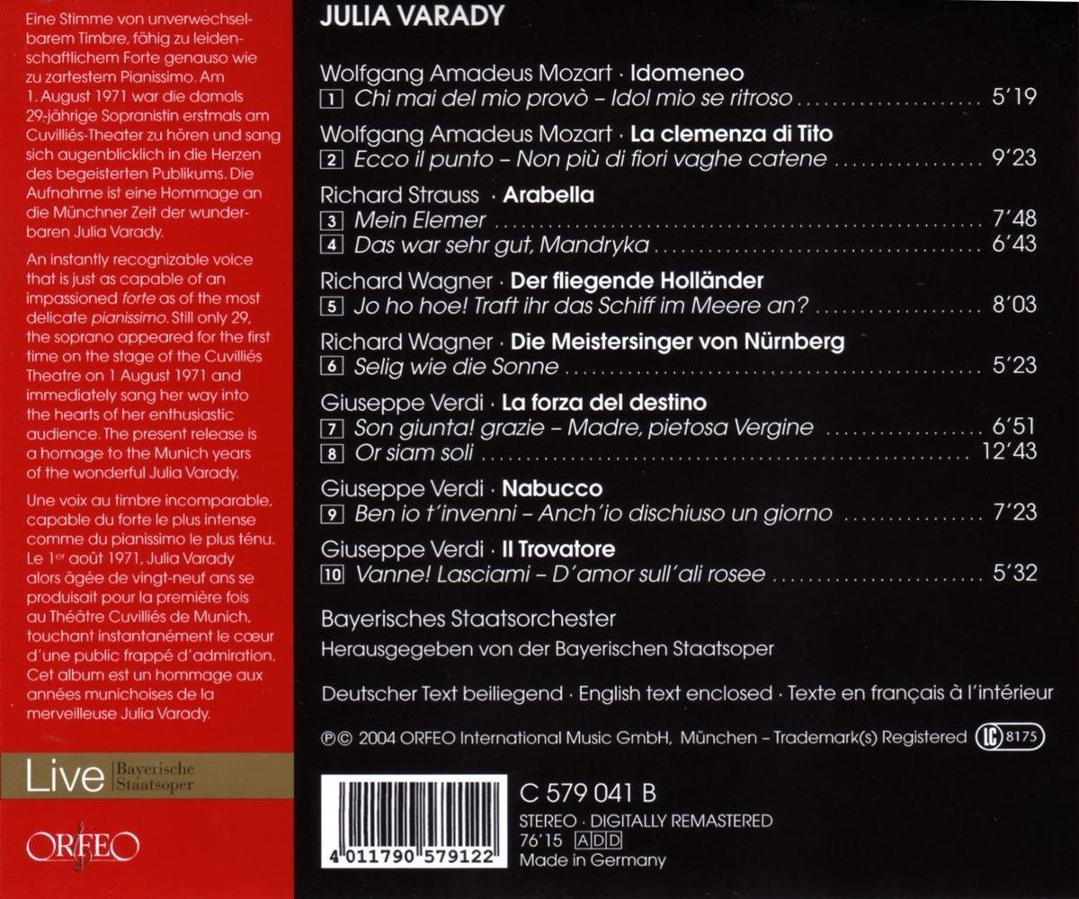 Julia Varady Recital, Julia Varady | CD (album) | Muziek | bol.com