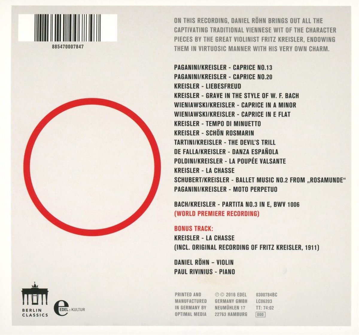 Daniel Rohn Paul Rivinius - The Kreisler Story, Daniel Rohn | CD (album ...