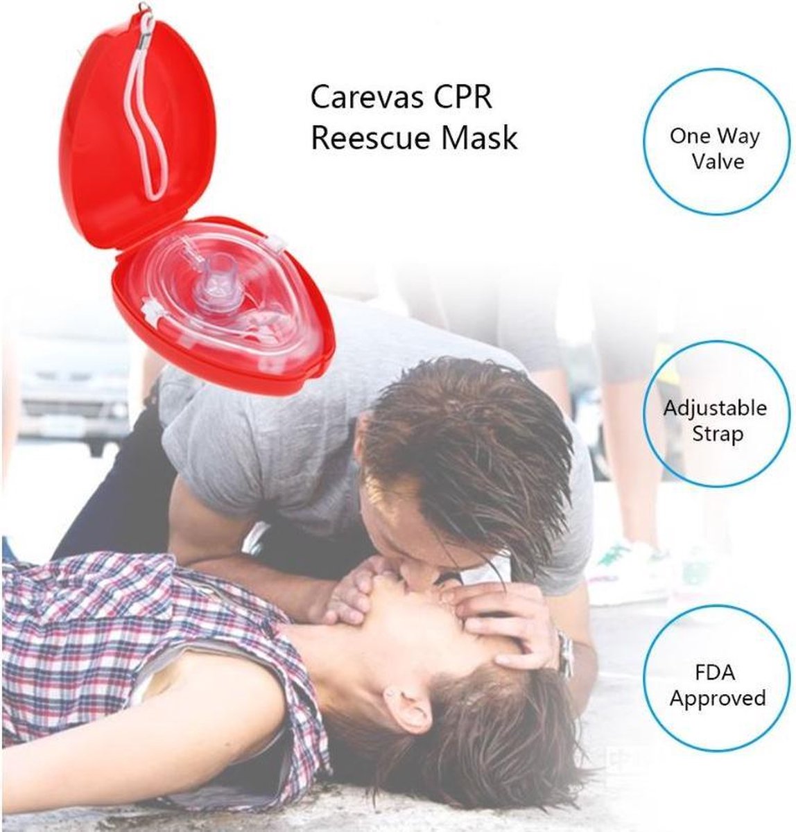 Beademingsmasker - kiss of life - Pocket Mask - Opvallende kleur met harde case - ehbo | bol.com