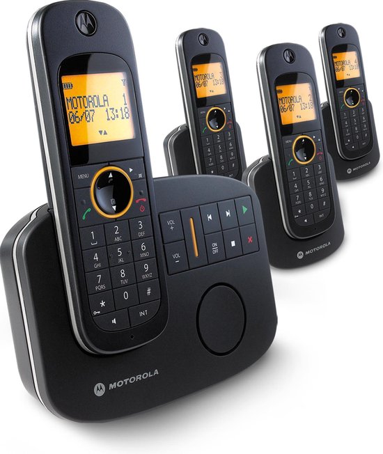 Motorola D1014 DECT Telefoon Quadset- Zwart | bol.com