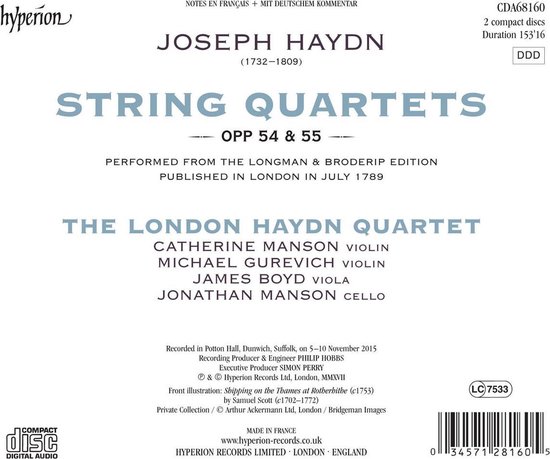 Haydnstring Quartets Opp 54 55, London Haydn Quartet | Muziek | bol