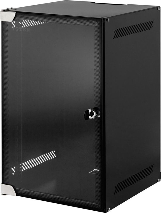Alfaco 10-3306, 6U, 10" Serverkast met glazen voordeur en slot ...