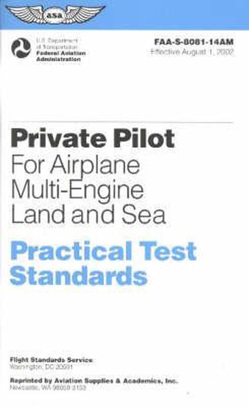 Private Pilot for Airplane (MEL and MES), Federal Aviation ...