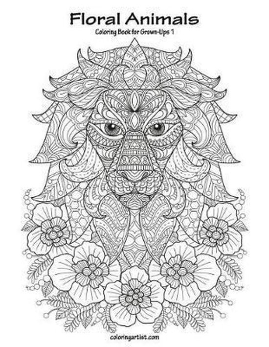 Floral Animals- Floral Animals Coloring Book for Grown-Ups 1, Nick ...