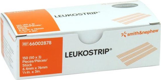 Hechtpleister 6.4 x 76mm, per 150 (50 x 3) strips, Leukostrip | bol.com