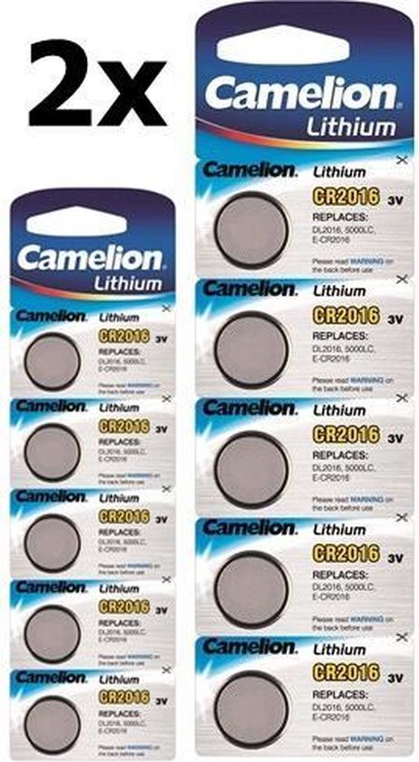 10 Stuks (2 Blisters a 5st) - Camelion CR2016 Professional Electronics 3V 90mAh... | bol.com