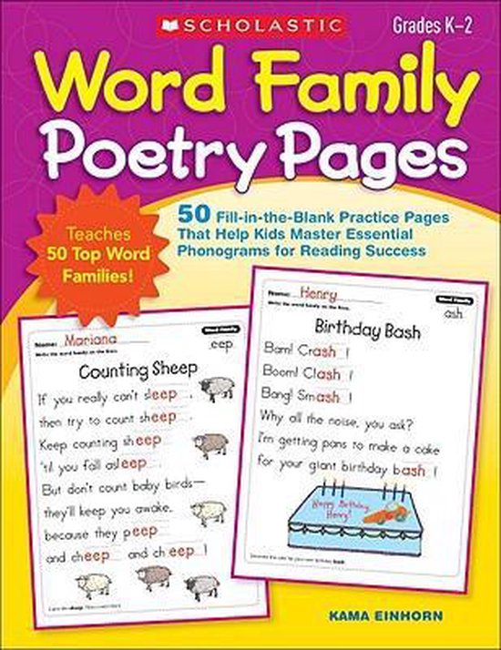 Word Family Poetry Pages | 9780545248723 | Kama Einhorn | Boeken | bol