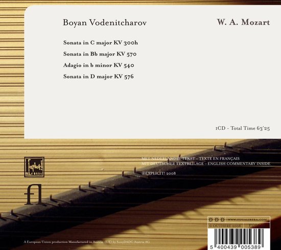 Boyan Vodenitcharov - Sonatas Kv300 570 576 | Adagio Kv 540 (CD), Boyan Vodenitcharov... | bol