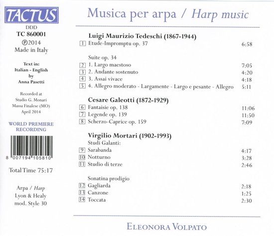 Eleonora Volpato - Musica Per Arpa (CD), Eleonora Volpato | Muziek | bol.com
