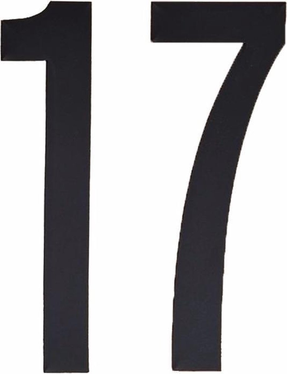 Cijfer sticker 17 zwart 10 cm | bol.com