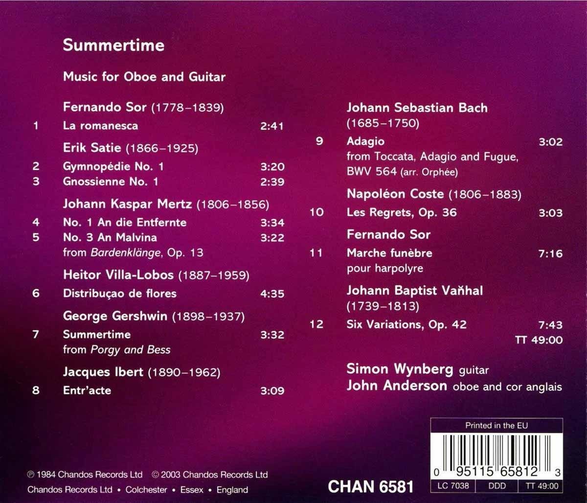 Summertime - Music for Guitar and Oboe / Wynberg, Anderson, Simon ...
