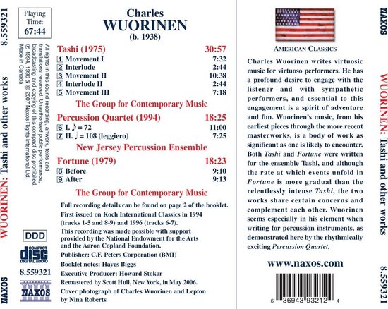 The Group For Contemporary Music - Tashi & Other Works (CD), New Jersey ...