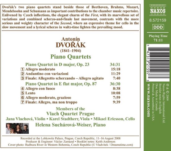Dvorak: Piano Quartets, Vlach Quartett | CD (album) | Muziek | bol.com