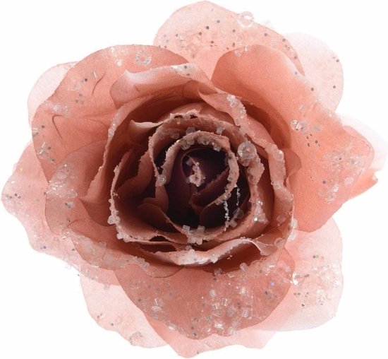 Kerstboom decoratie roos marmer roze 14 cm | bol.com