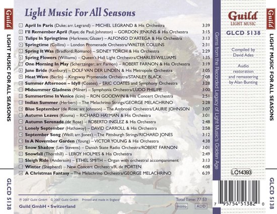 Light Music For All Seasons, Various | CD (album) | Muziek | bol.com