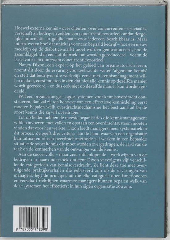 Algemene Kennis, Nancy M. Dixon | 9789055942398 | Boeken | bol