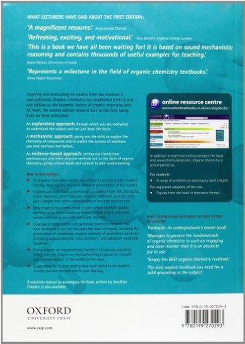Organic Chemistry | 9780199270293 | Jonathan Clayden | Boeken | bol.com
