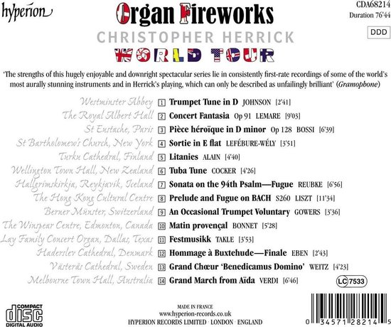 Organ Fireworks - World Tour, Christopher Herrick | CD (album) | Muziek ...
