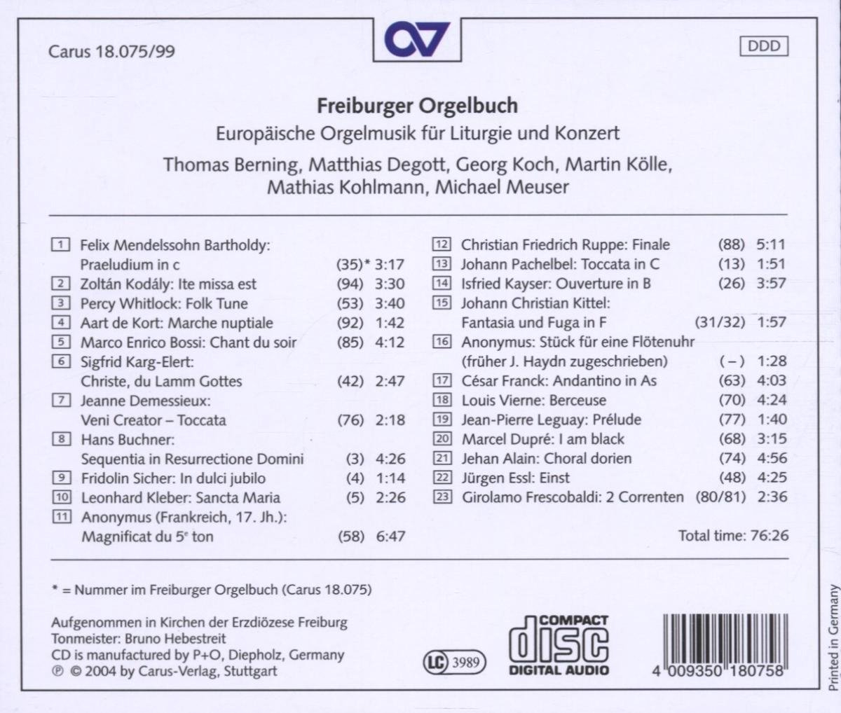 Thomas Berning, Matthias Degott, Georg Koch, Martin Kölle, Michael ...