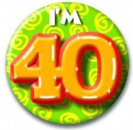 Verjaardags button I am 40 | bol