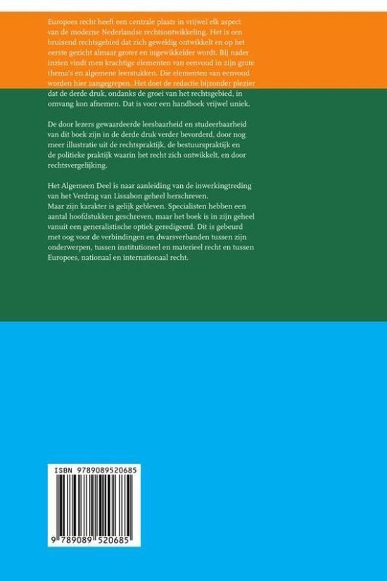 Europees Recht / Algemeen deel | 9789089520685 | W.T. Eijsbouts ...