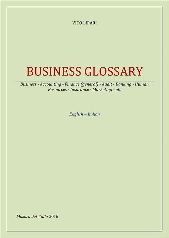 Business Glossary (ebook), Vito Lipari | 9788892646438 | Boeken | bol