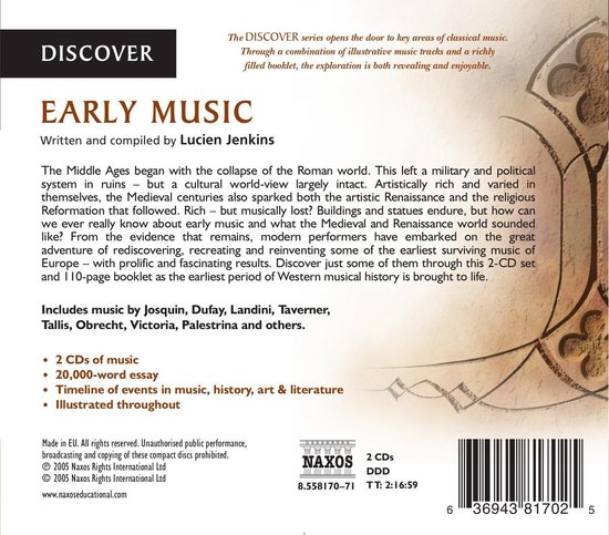 Various Artists - Discover Early Music (2 CD), various artists | Muziek ...