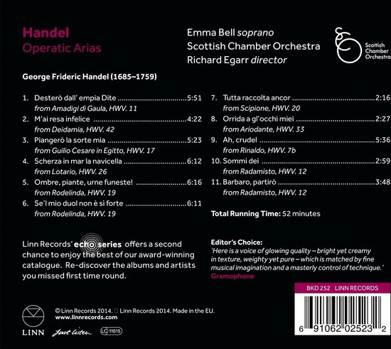 Handel - Operatic Arias, Emma Bell | CD (album) | Muziek | bol.com