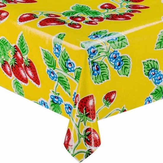 Tafelzeil op rol van 11m bij 120cm aardbei geel. Ideaal voor binnen en ...