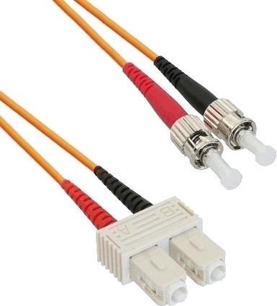 SC - ST Duplex Optical Fiber Patch kabel - Multi Mode OM1 - oranje ...