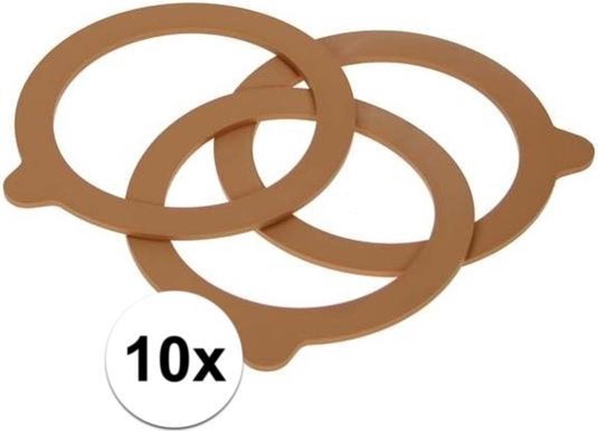 10x Weckpot inmaakringen rubber bruin 85 mm | bol.com