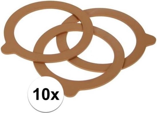 10x Weckpot inmaakringen rubber bruin 85 mm | bol.com