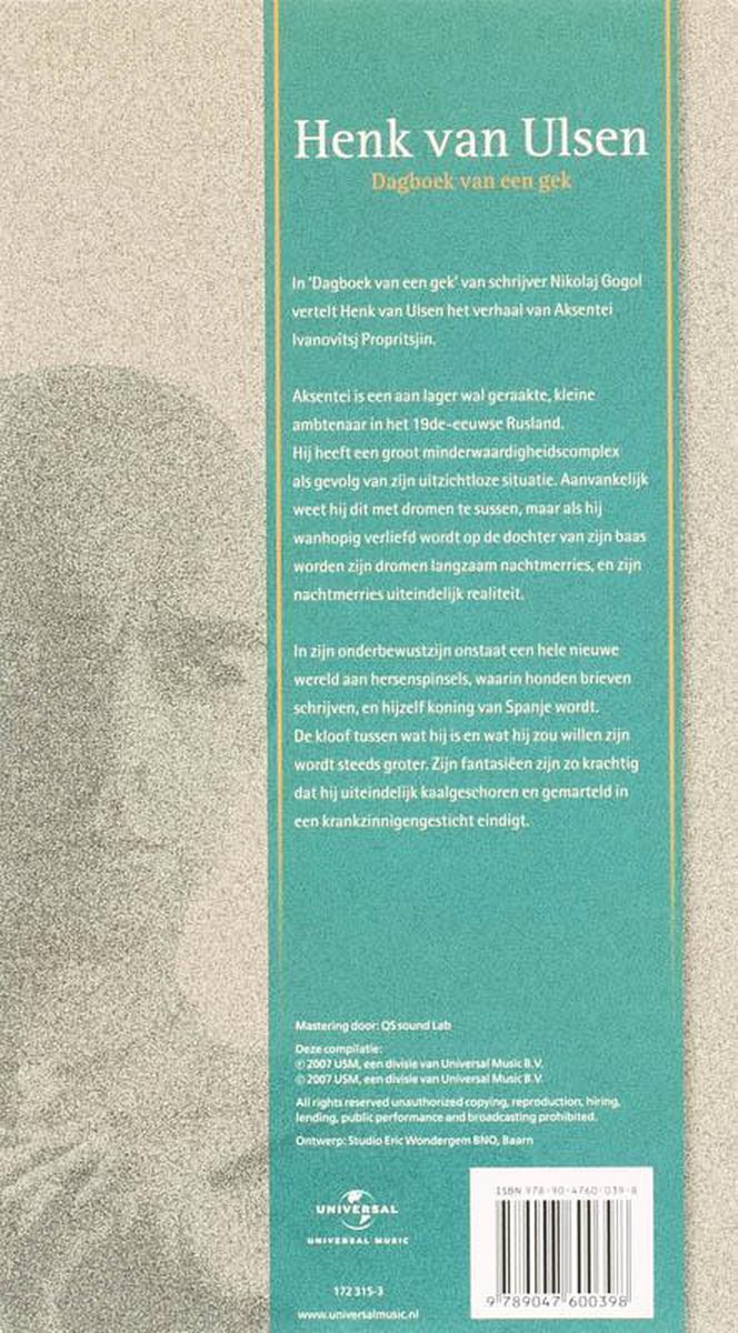 Dagboek Van Een Gek 1 Cd-Luisterboek, Nikolaj Vasiljevitsj Gogol ...