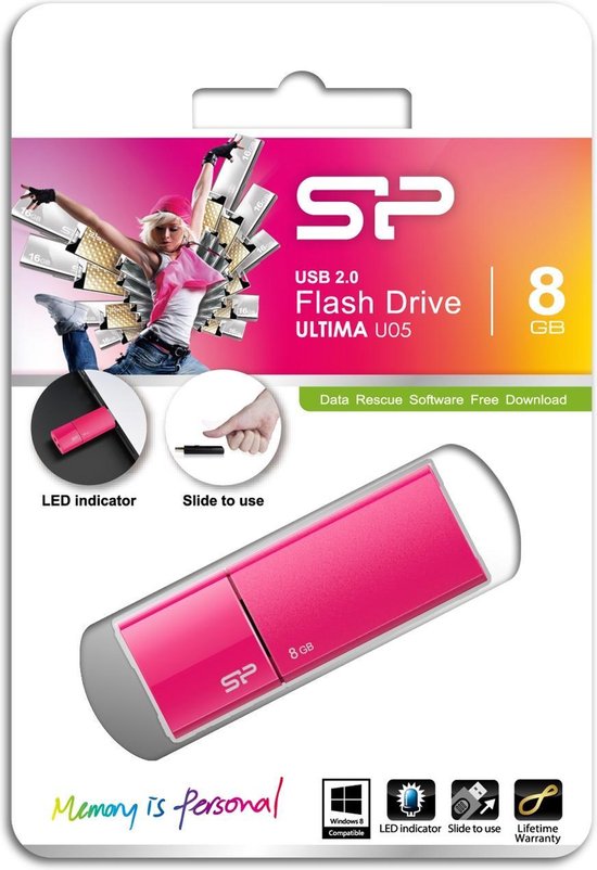 Silicon Power Ultima U05 USB flash drive 8 GB USB Type-A 2.0 Roze | bol