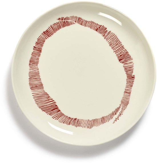 Bord S Wit Strepen Rood Feast 19 Ø x Ottolenghi 2 stuks | bol