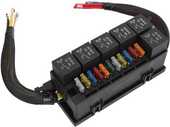 12V Fuse Relay Box, ABS 4 Pin Waterproof 6 Relay 11 ATC ATO Fuses Block ...