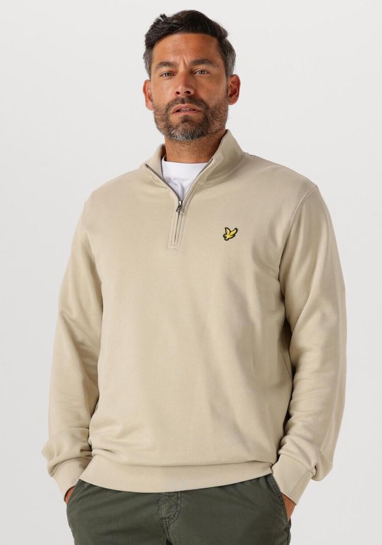 Lyle & Scott Sweat Half Zip Greige - Maat M - Heren - Schipperstrui | bol