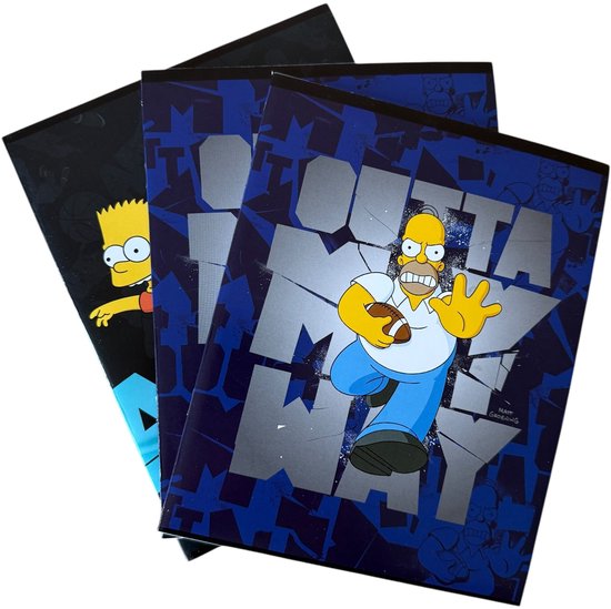 Set van 3 A5 Schriften – The Simpsons – Gelijnd – Homer & Bart – Cartoon Kaft | bol