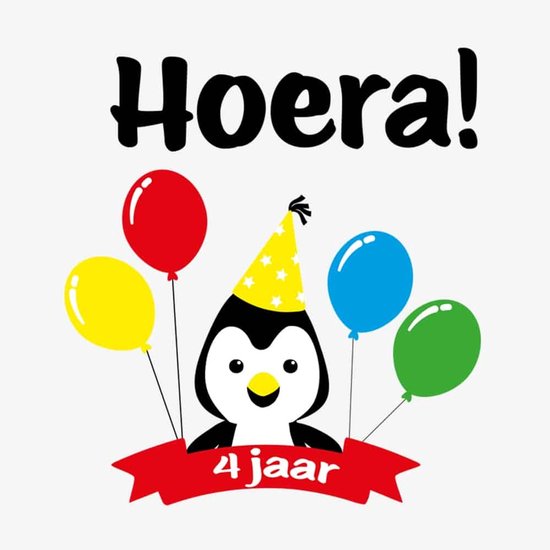 Raamsticker verjaardag Hoera - Rood - 30 x 40 cm | bol