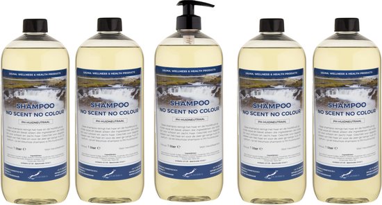 Shampoo No Scent No Colour - 1 liter (transparant) - 5 Stuks - met pomp ...