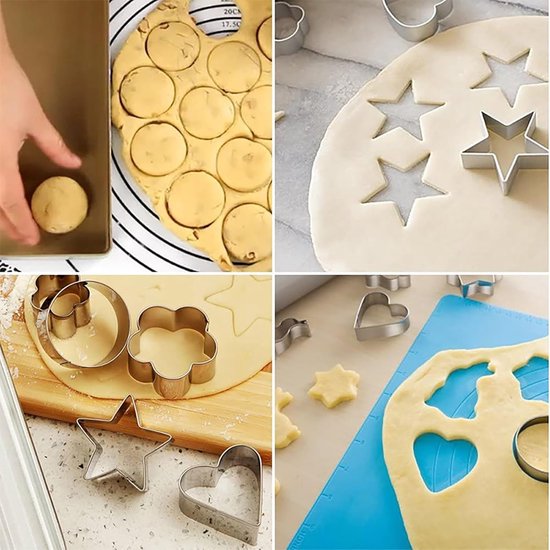 30 pieces mini cookie cutter - hartvorm - roestvrij staal - bloemen ...