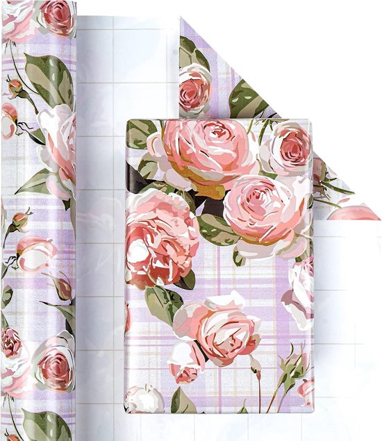 Wrapping Paper Roll - Pink Floral Design voor Verjaardag - Moederdag ...