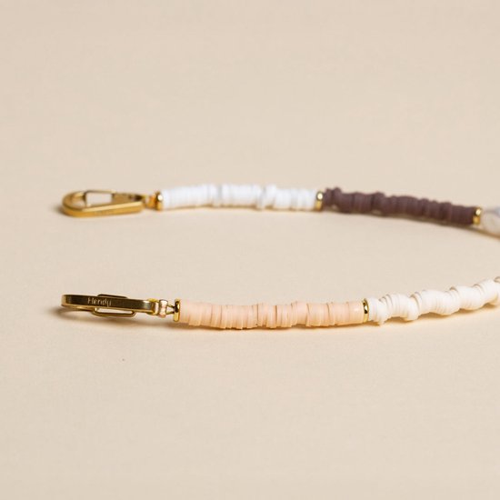 Hendy telefoonhoesje met koord - Beige Mixed Short Telefoonketting ...