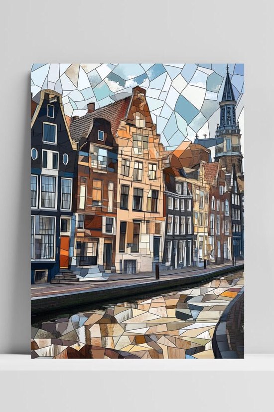Amsterdam Poster - Gebouwen Posters - Steden - Mozaïek - Metalen ...