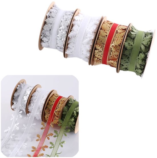 Lint - Decoratielint - inpaklint - 4 Stuks - Cadeaulint ...