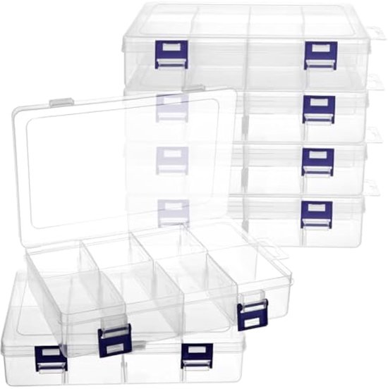 6 stuks sorteerdozen voor kleine onderdelen, plastic opbergdoos met 8 ...